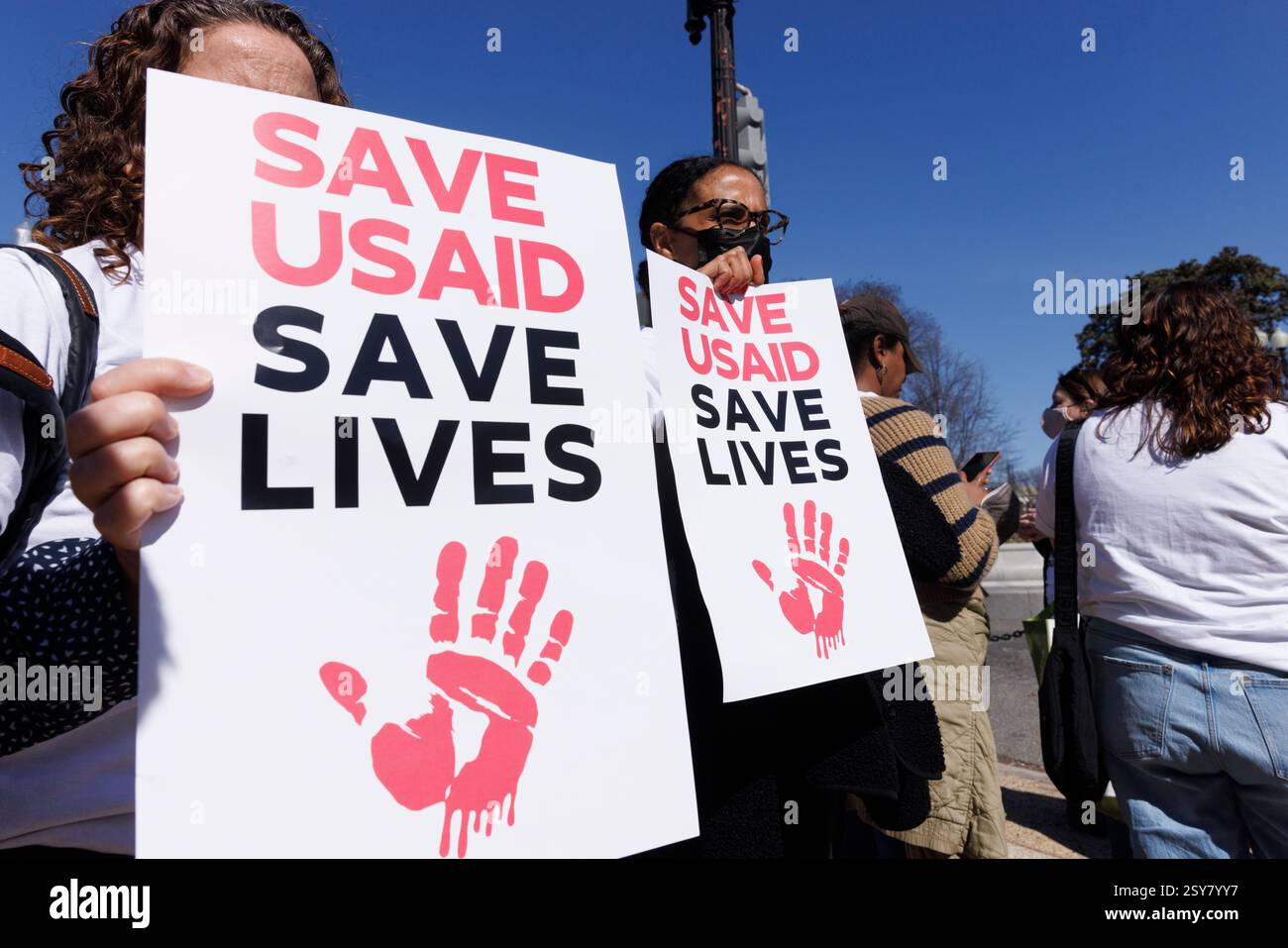 Washington, United States Of America. 26th Feb, 2025. Protesters rally ...