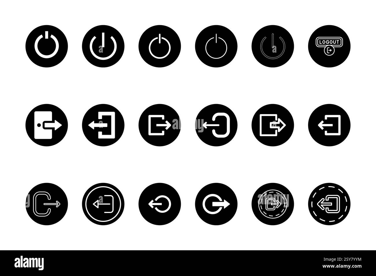 Log out icon set isolated Vector illustration Stock Vector Image & Art ...