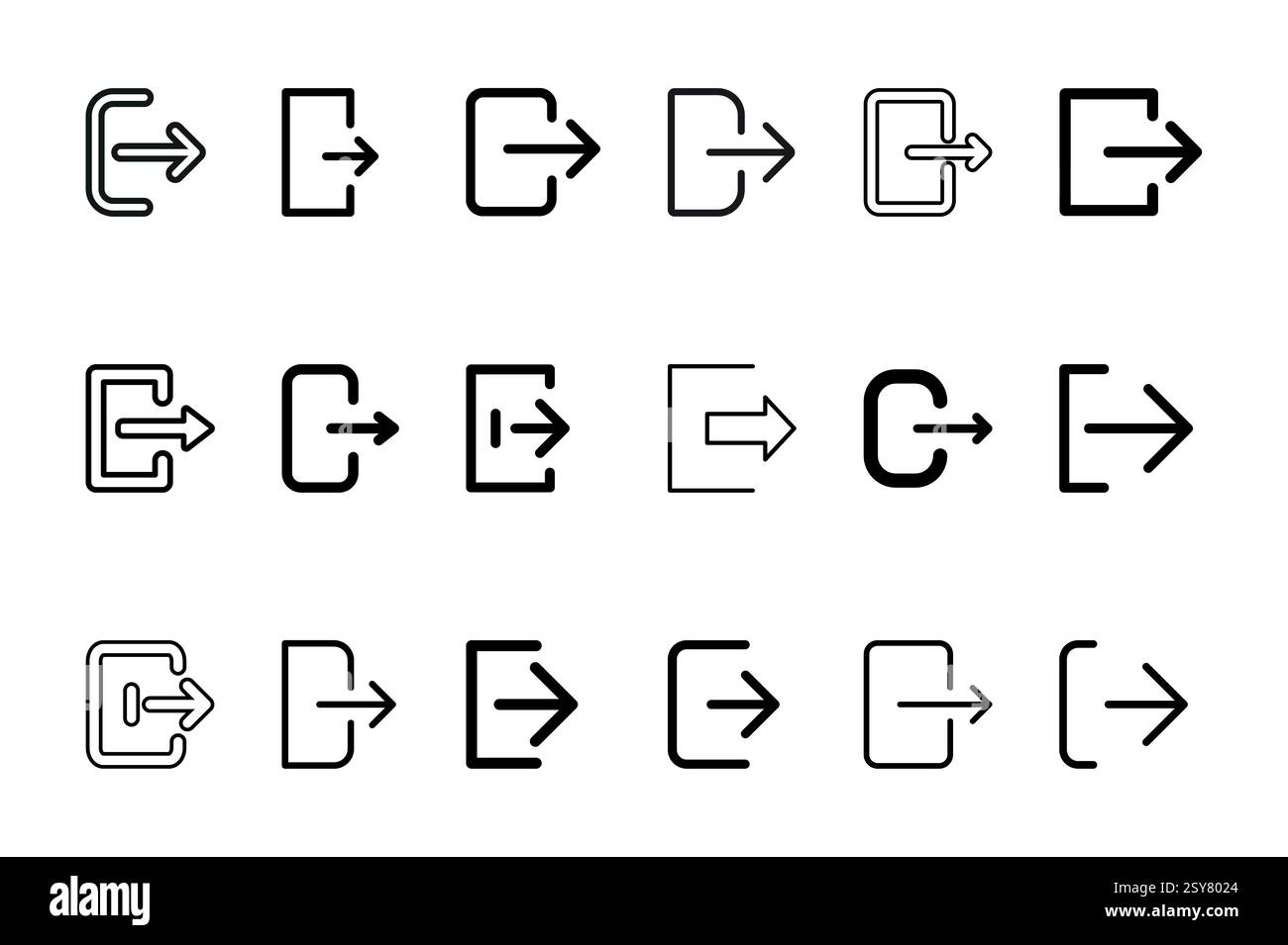 Log out icon set isolated Vector illustration Stock Vector Image & Art ...