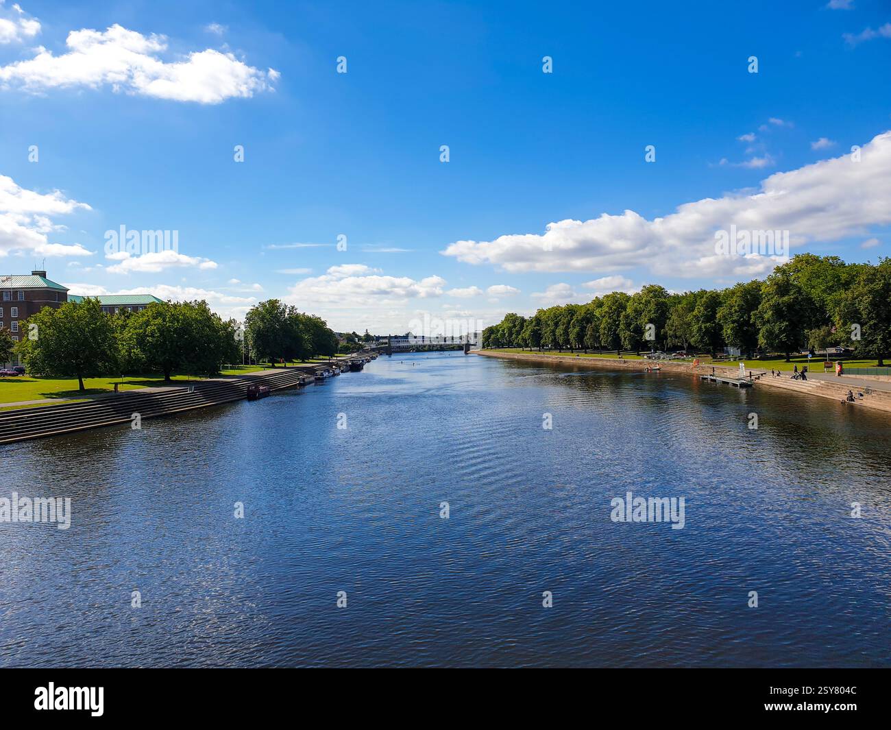 A panoramic view of the river Trent in Nottingham as seen from Trent ...