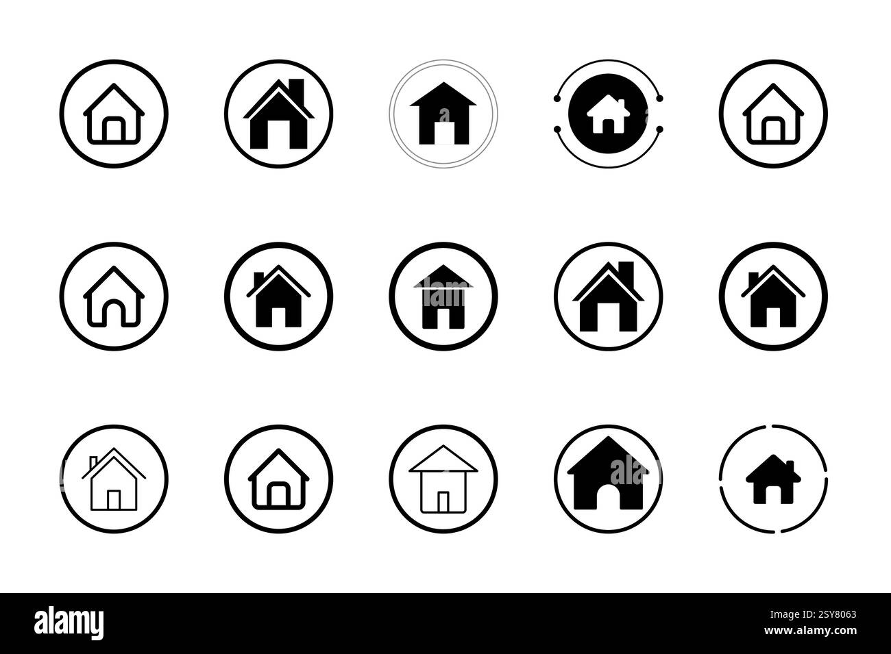 Home icon set isolated Vector illustration Stock Vector Image & Art - Alamy