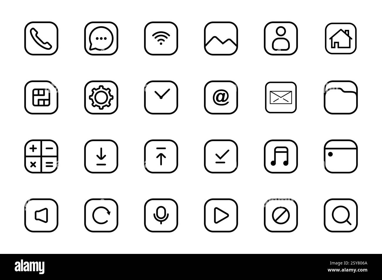 Various type of icon set isolated Vector illustration black and white ...