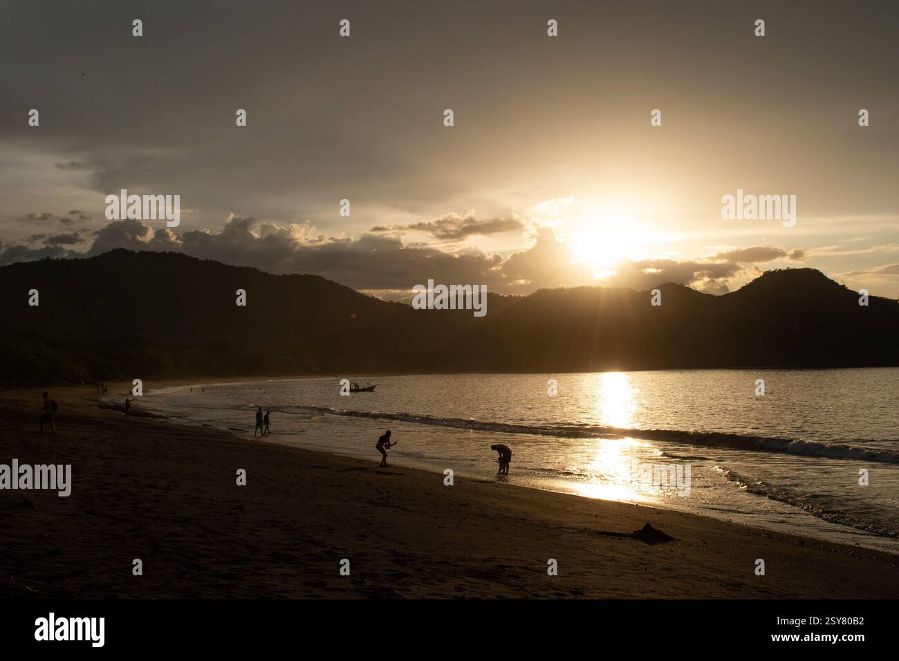 Beautiful sunset on the beach in Guanacaste, Costa Rica Stock Photo - Alamy