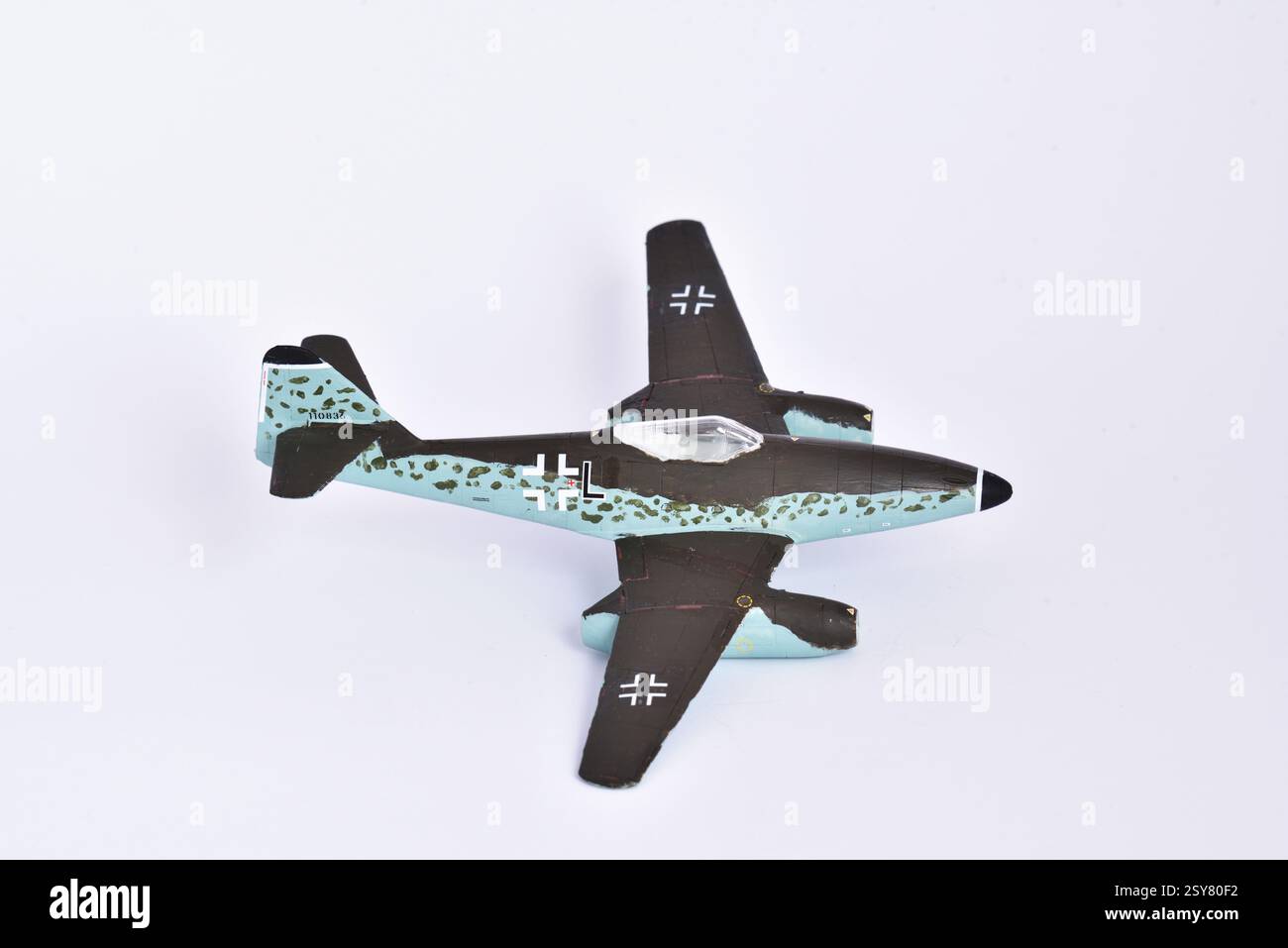 Plastic toy, completed and painted model for gluing. German plane from ...