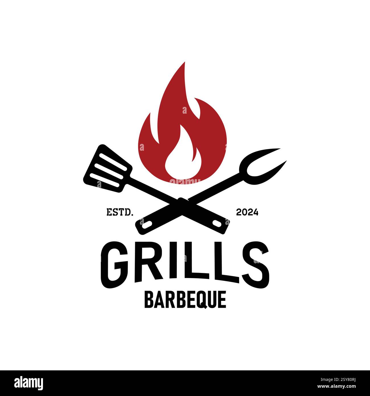 Classic BBQ Grill Logo: Ideal for Steakhouses, Meat Restaurants, and ...
