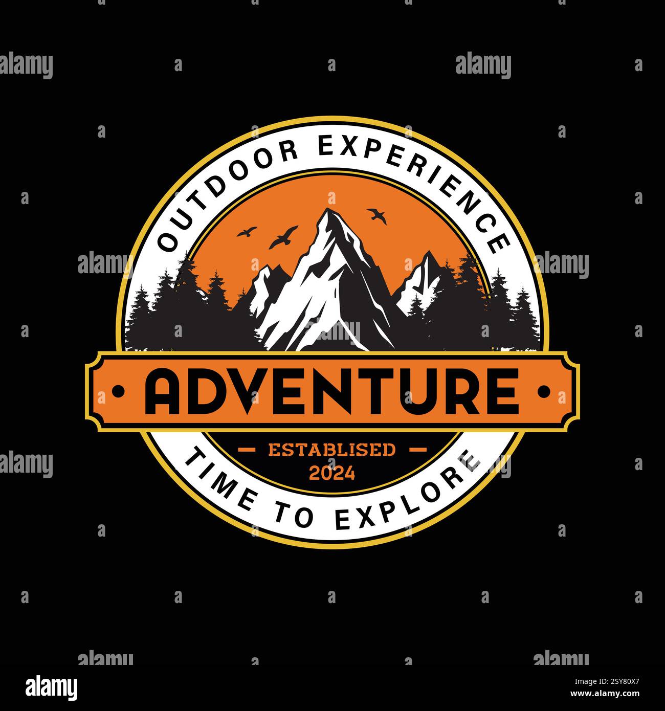 Outdoor Adventure Logo Design for Nature Enthusiasts Stock Vector Image ...