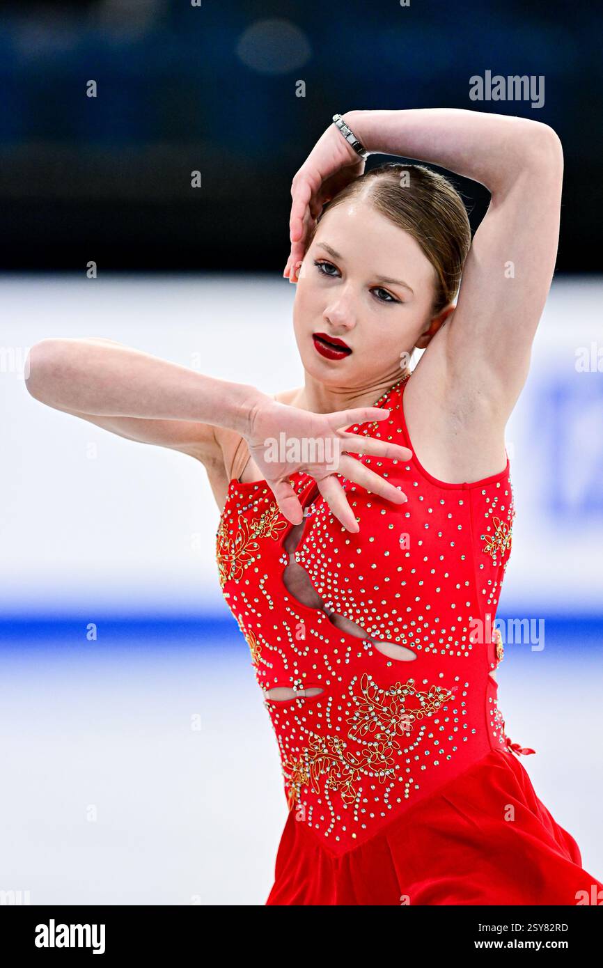 Elizabeth NOU (EST), during Junior Women Short Program, at the ISU ...