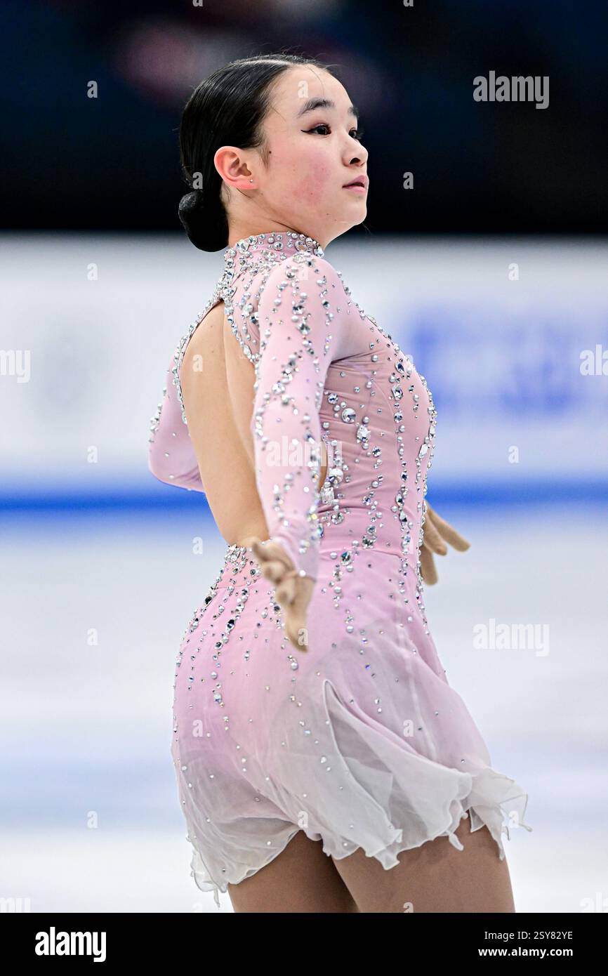 Elyce LIN-GRACEY (USA), during Junior Women Short Program, at the ISU ...