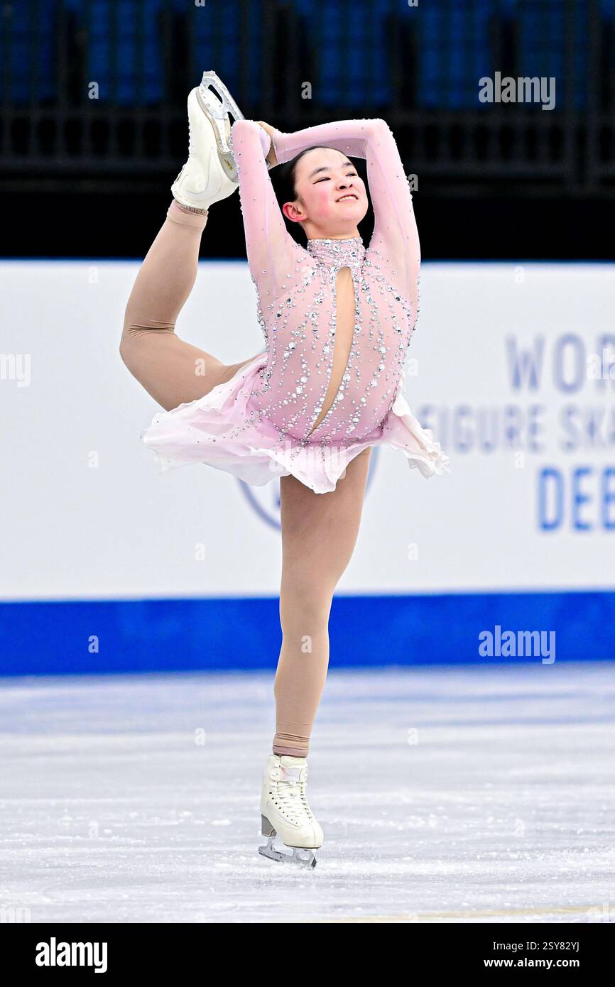 Elyce LIN-GRACEY (USA), during Junior Women Short Program, at the ISU ...