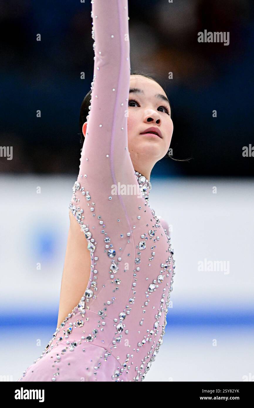 Elyce LIN-GRACEY (USA), during Junior Women Short Program, at the ISU ...