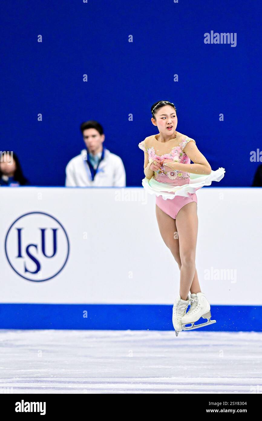 Kaoruko WADA (JPN), during Junior Women Short Program, at the ISU World ...