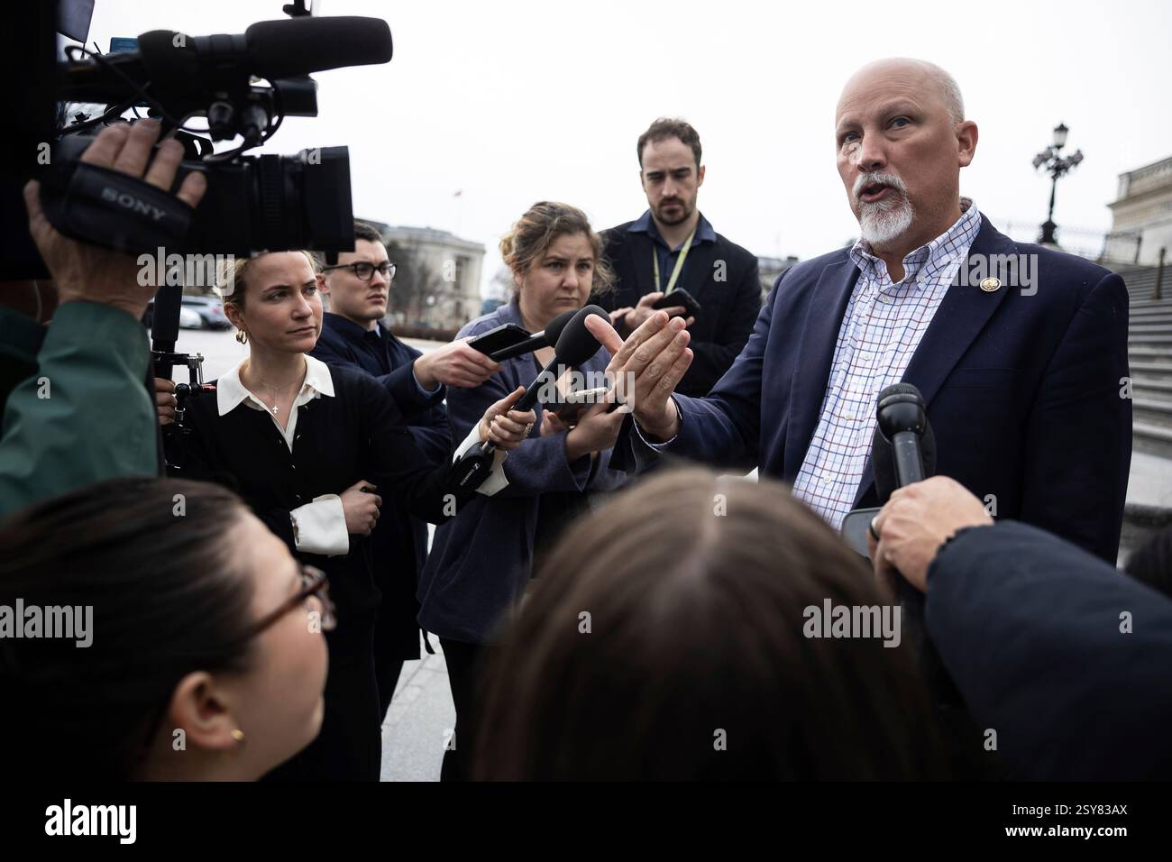 Rep. Chip Roy (R-Texas) speaks with reporters outside the U.S. Capitol ...