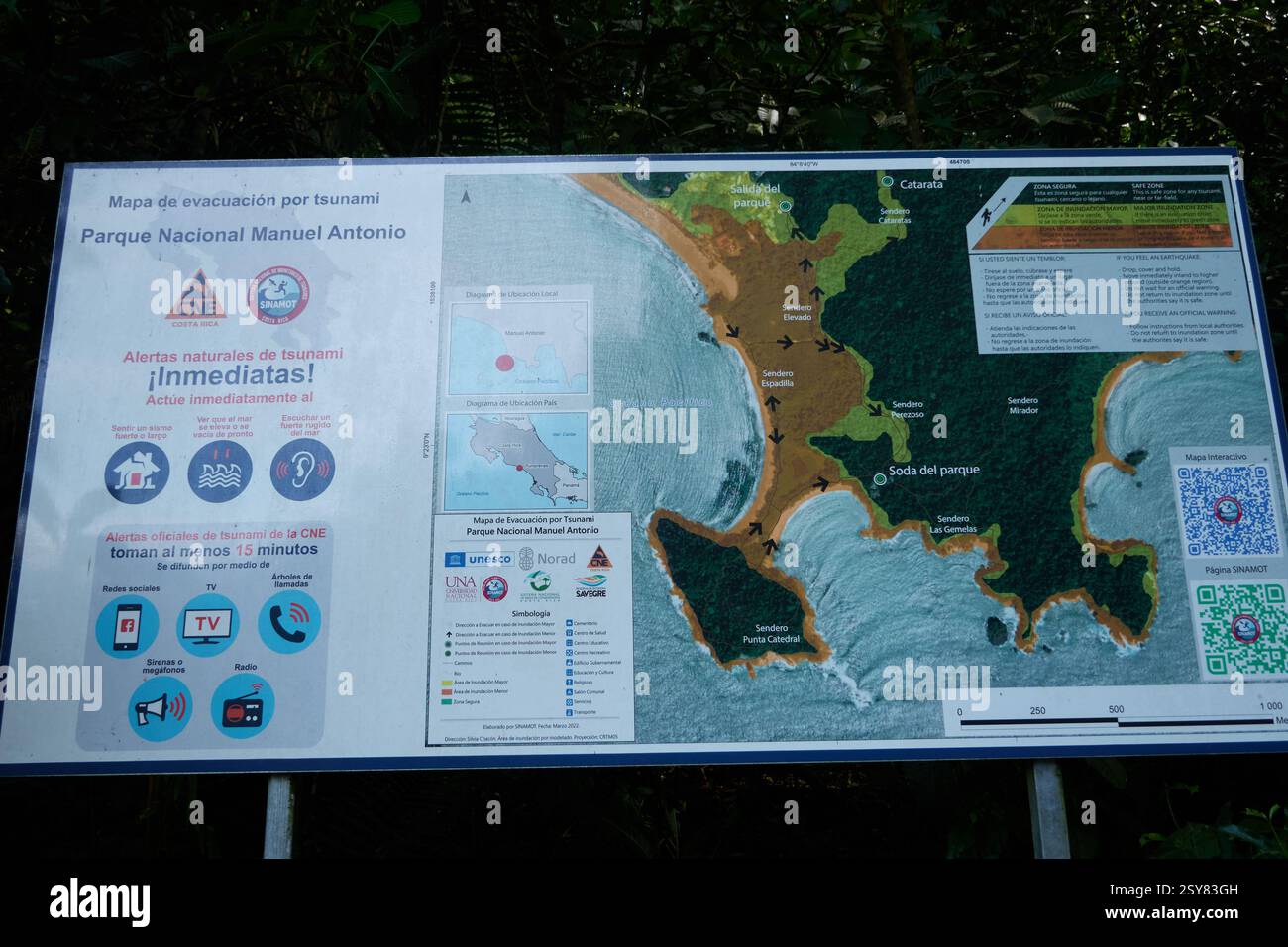 Puntarenas, Costa Rica - November 22, 2024 - an information board in ...