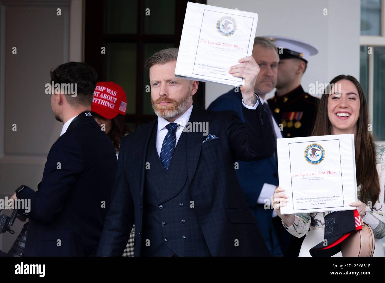 WASHINGTON – Feb 27, 2025: People exit the West Wing of the White House ...
