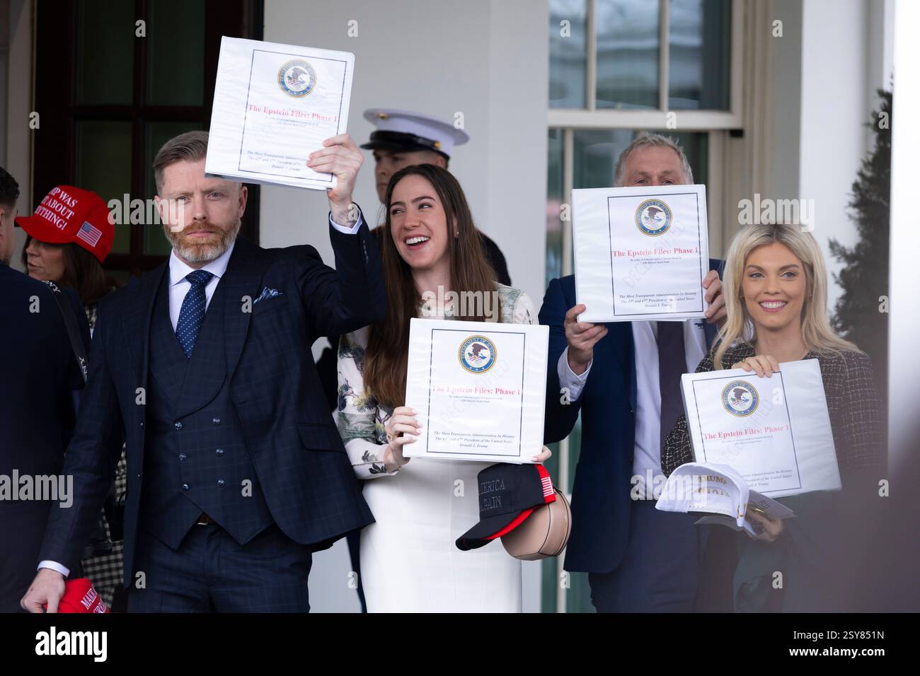 WASHINGTON – Feb 27, 2025: People exit the West Wing of the White House ...