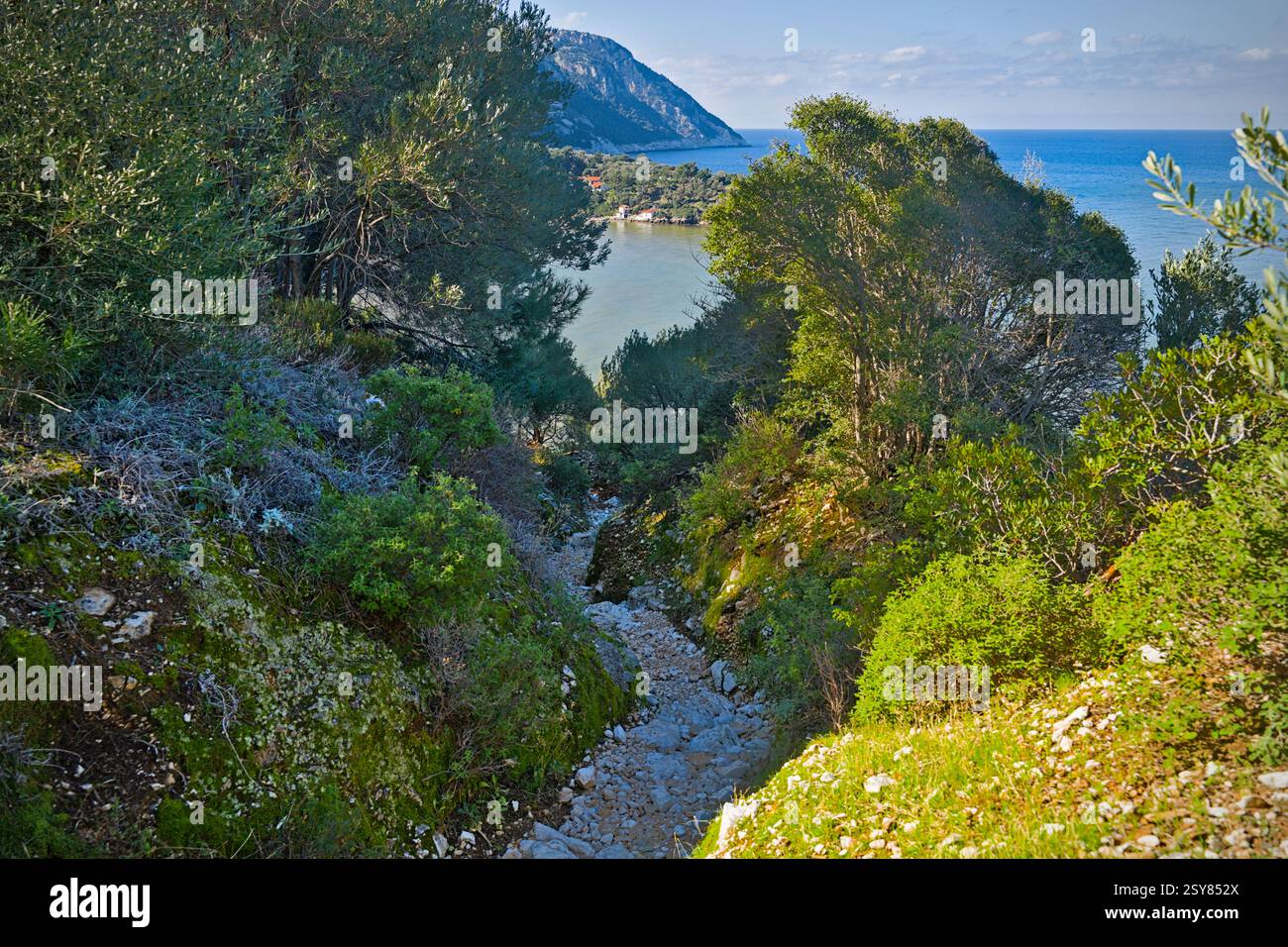 The hiking trail to Paralia Megalo Seitani on Samos Stock Photo - Alamy