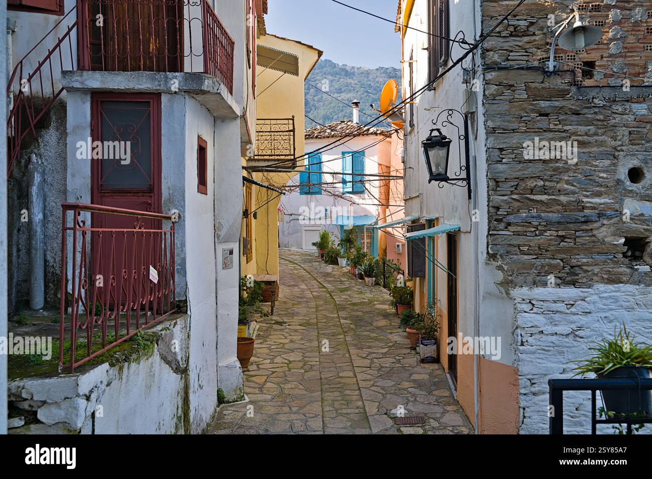 Random street in the town Manolates Stock Photo - Alamy
