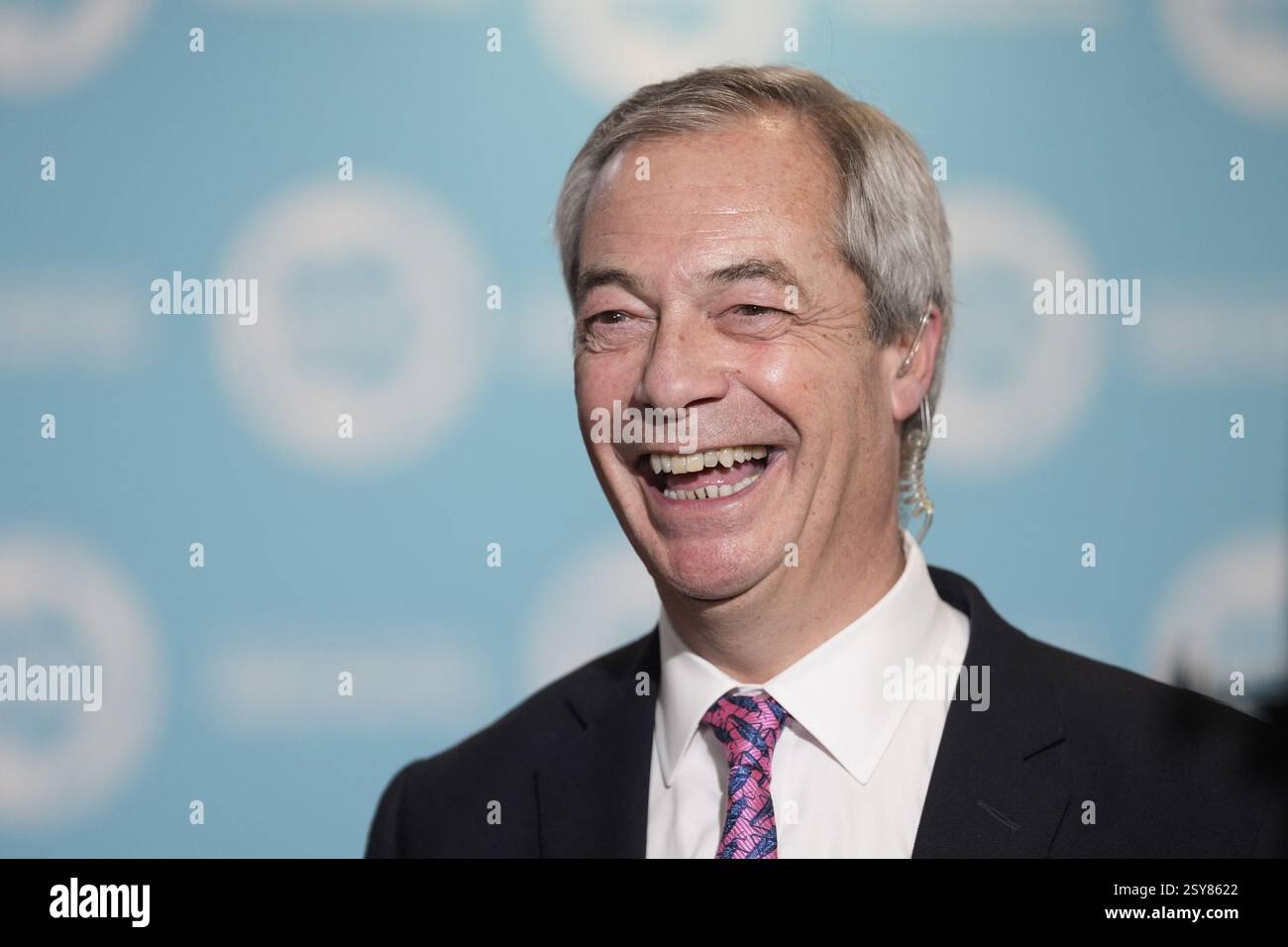 Reform UK leader Nigel Farage during media interviews ahead of the ...
