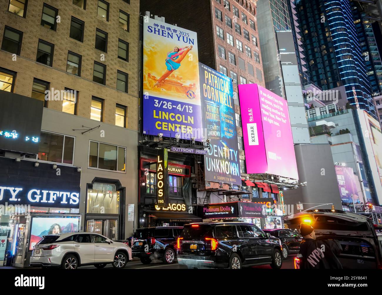 A billboard advertising performances of the Shen Yun dance company in ...