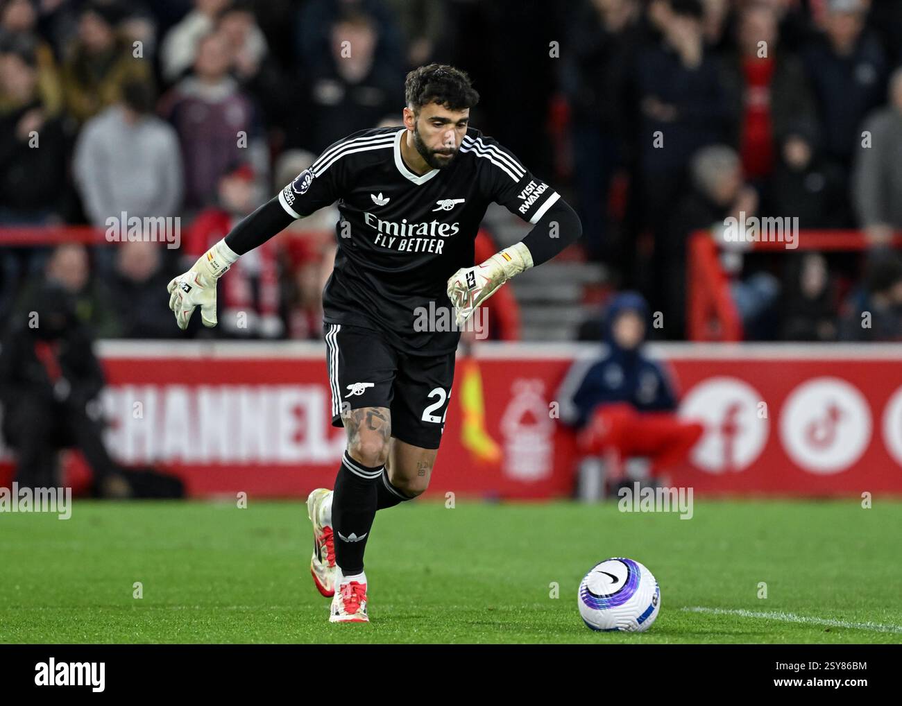 Nottingham, England, 26th February 2025. David Raya of Arsenal during ...