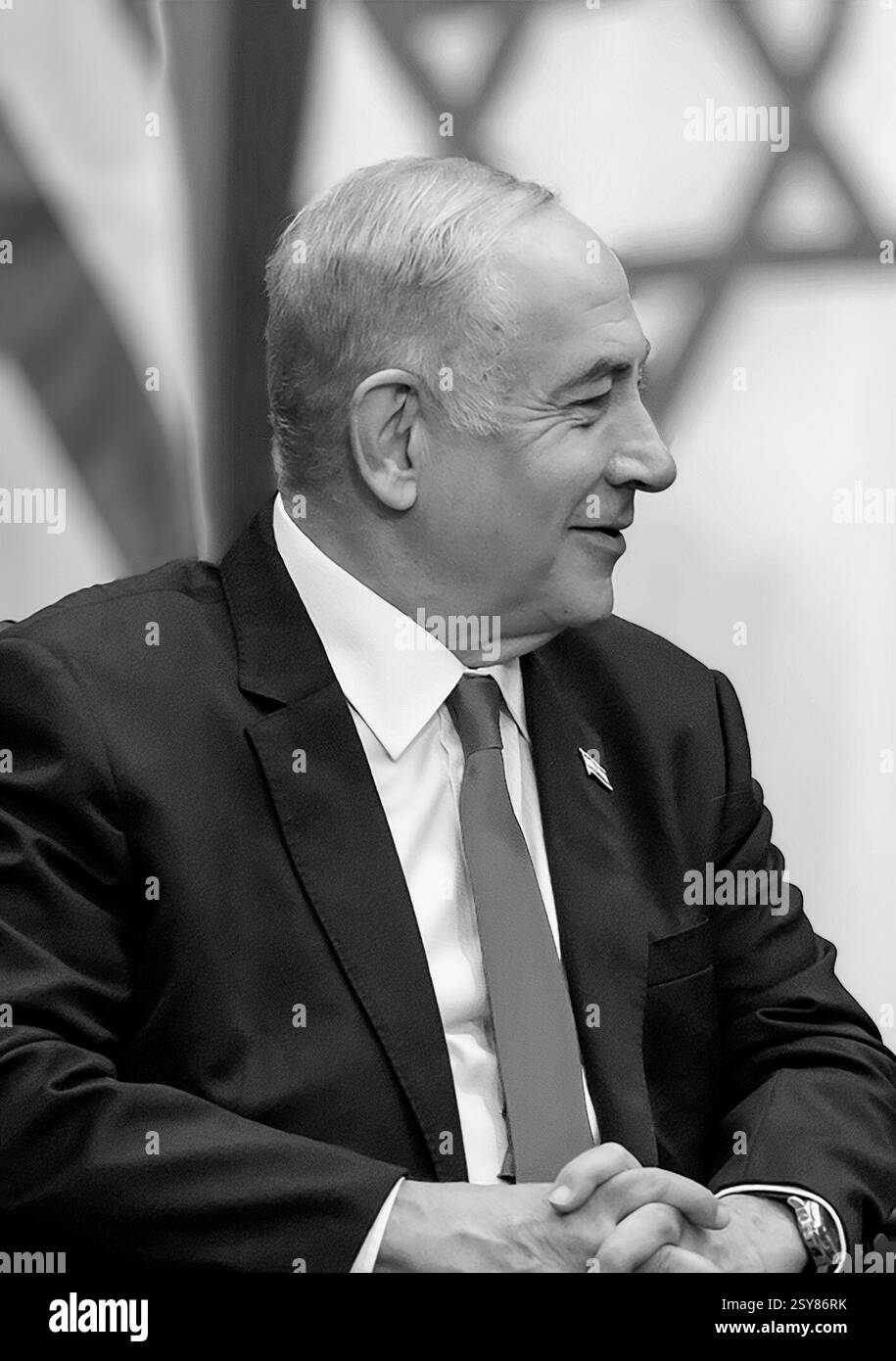 Benjamin Netanyahu. Portrait of the Prime Minister of Israel, Benjamin ...