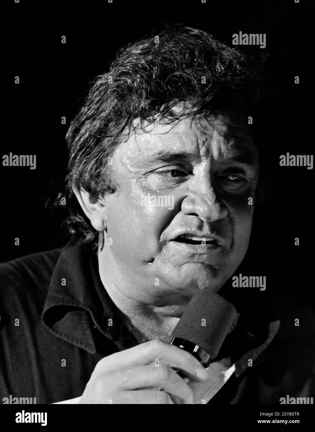 Johnny Cash. Portrait of the American country singer, John R. Cash (b ...