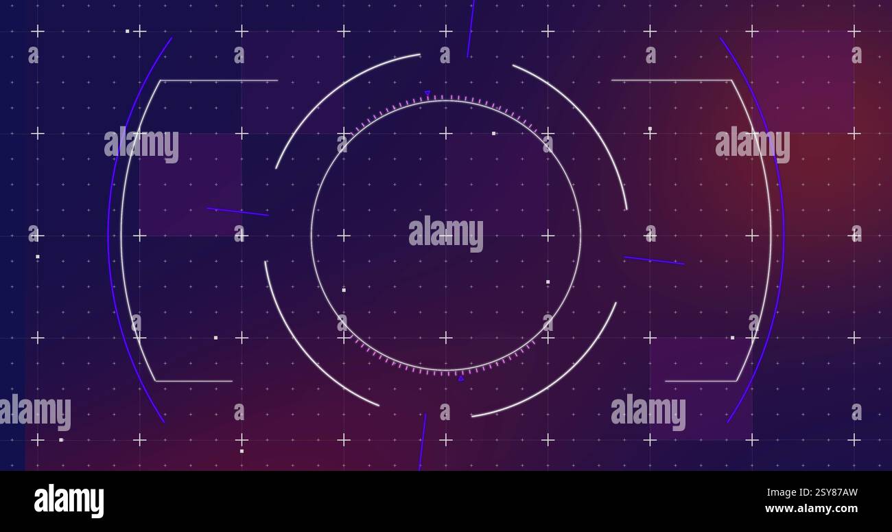Image of digital data processing over scope scanning and grid Stock ...
