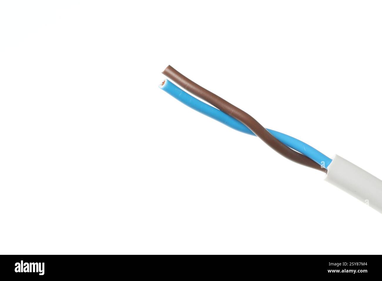 Color stripped electrical wire on white background Stock Photo - Alamy