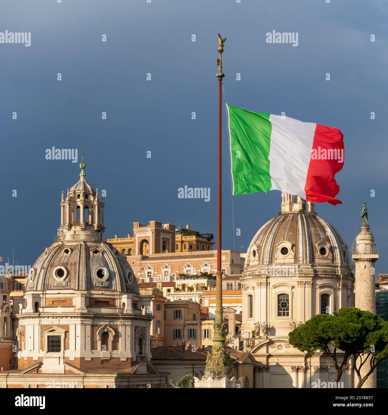 Domes of Churches Santa Maria di Loreto (L) and SS. Nome di Maria (R ...