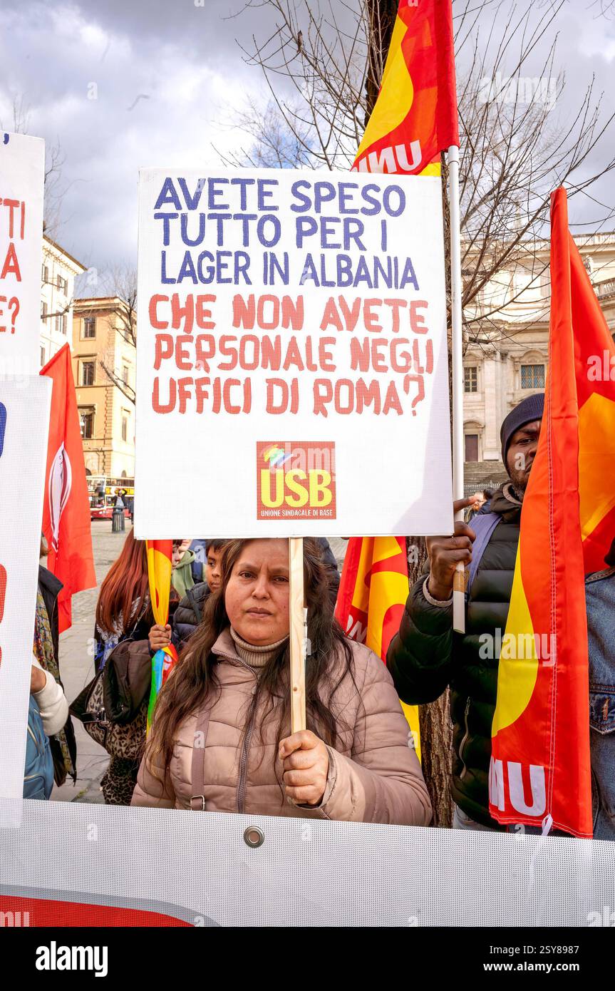 Demonstration for migrants rights ROME, ITALY - FEBRUARY 27: A ...