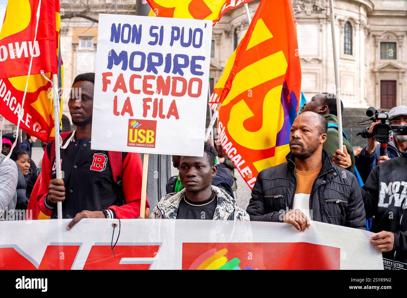 Demonstration for migrants rights ROME, ITALY - FEBRUARY 27: A ...