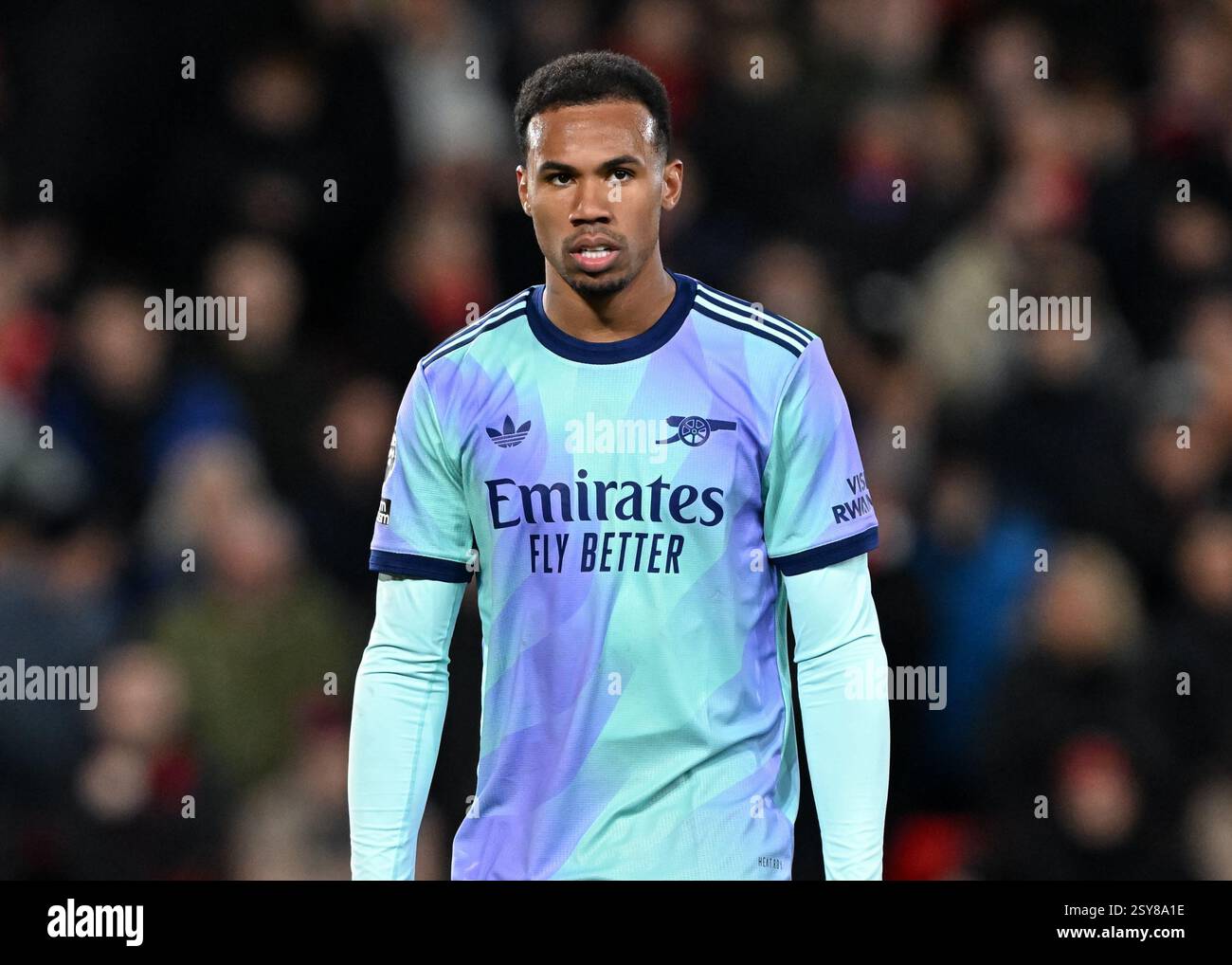 Nottingham, UK. 26th Feb, 2025. Gabriel of Arsenal during the Premier ...