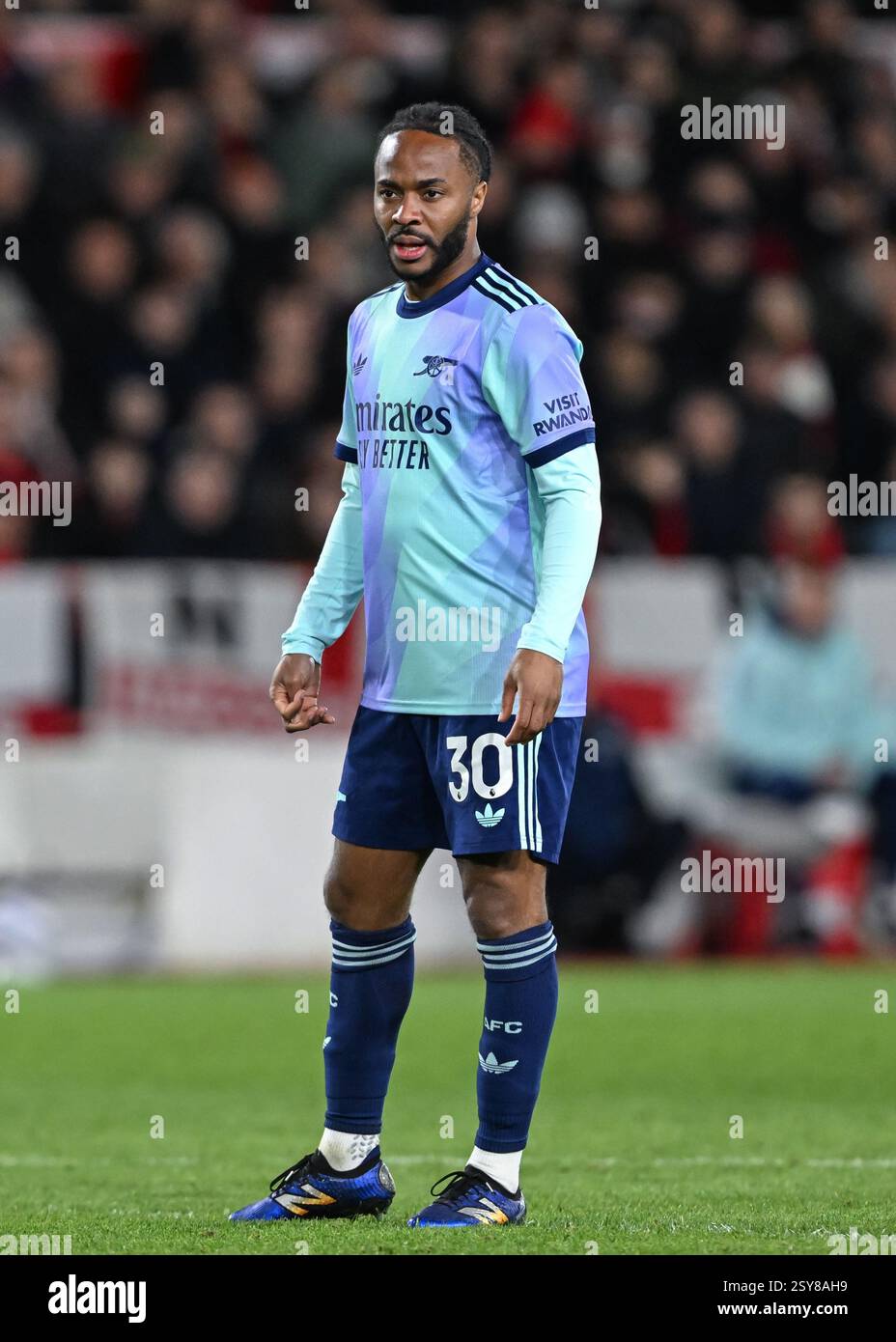 Nottingham, UK. 26th Feb, 2025. Raheem Sterling of Arsenal during the ...