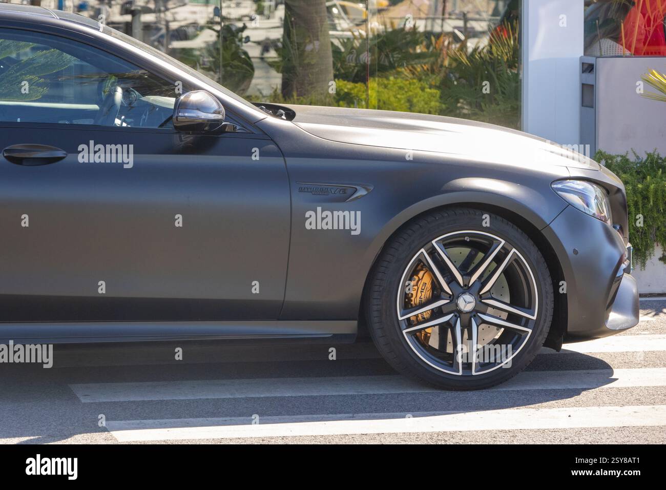 Close up of a mercedes amg e 63 s showcasing its sporty design and ...