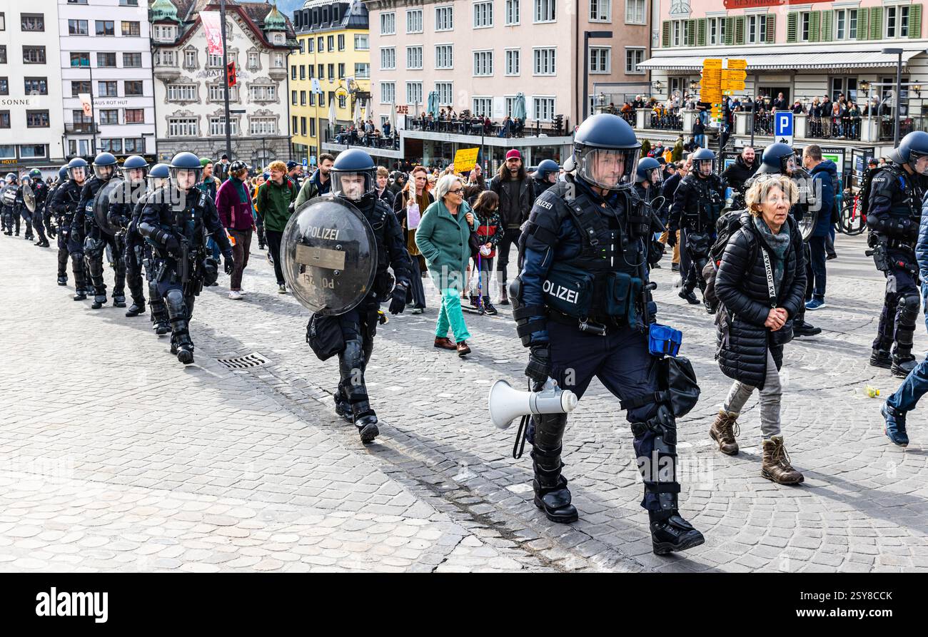 Einsiedeln, Switzerland, 21st Feb 2025: The cantonal police from ...