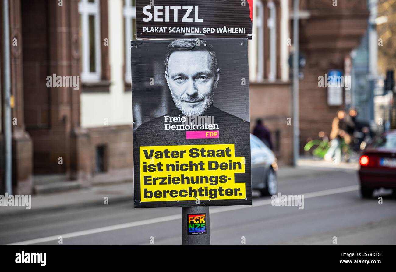 Konstanz, Germany, 8th Feb 2025: An election poster for the ...