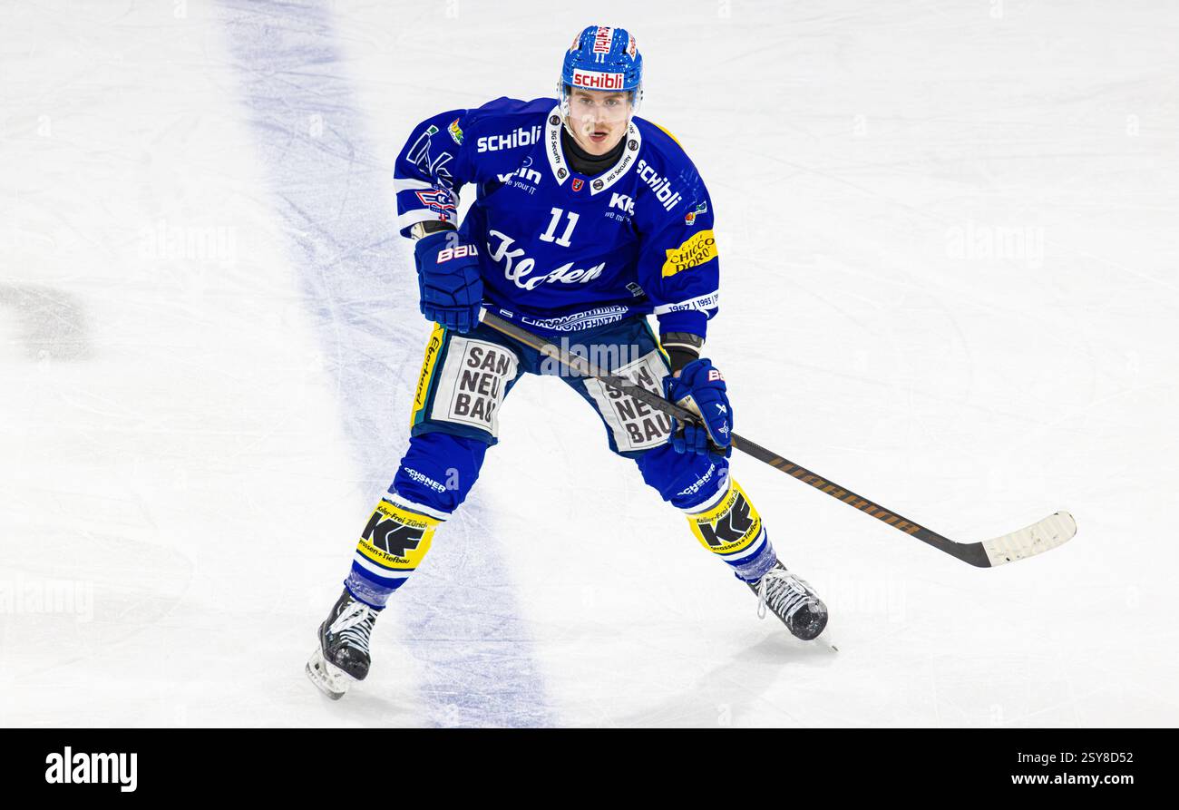 Kloten, Switzerland, 14th Feb 2025: #11 Keanu Derungs, forward EHC ...
