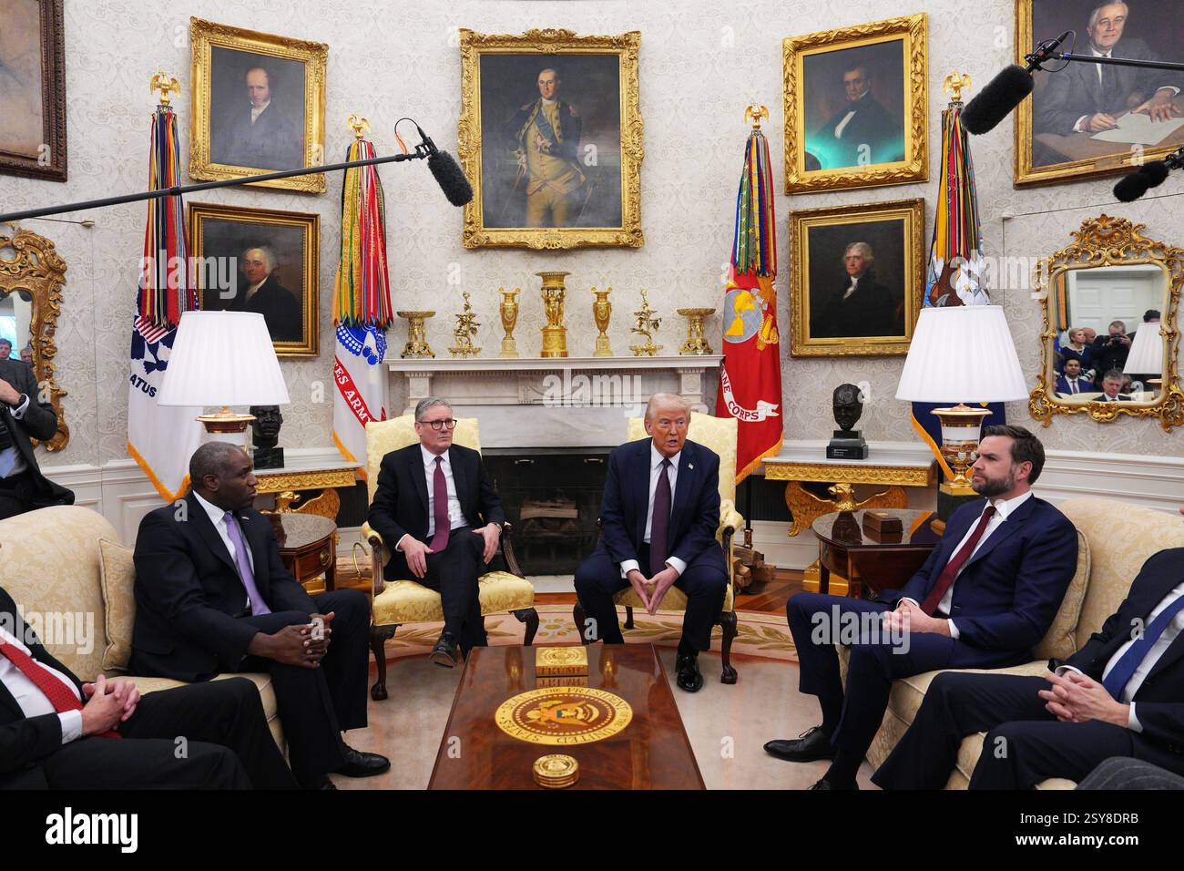US President Donald Trump meeting Prime Minister Sir Keir Starmer ...