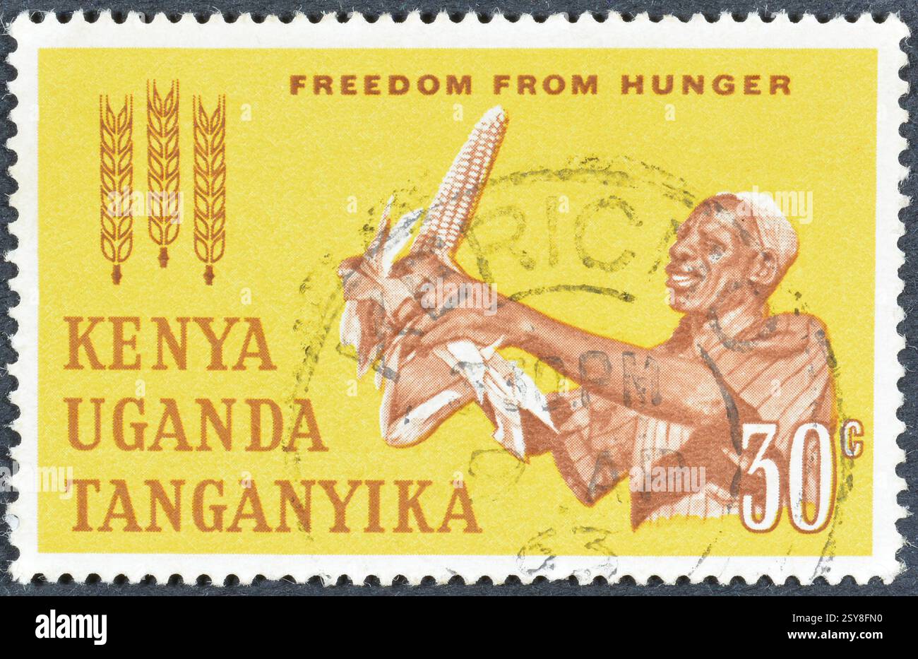 Cancelled postage stamp printed by Kenya, Uganda and Tanganyika, that ...