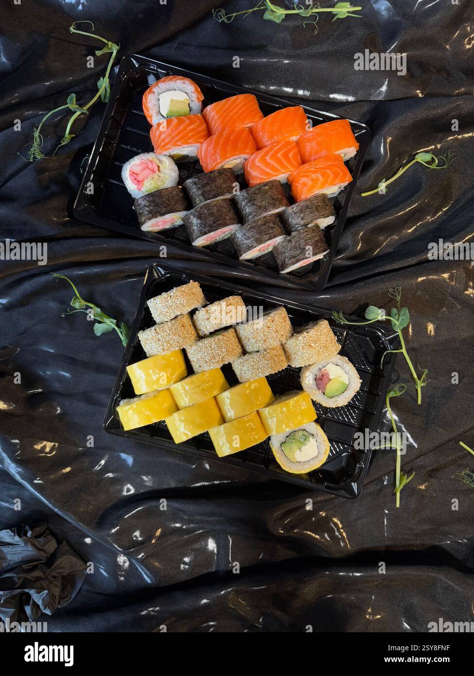 Minimalist Sushi Presentation in Dramatic Light. Japanese Food Stock ...