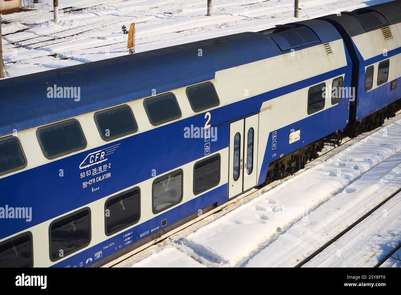 Bucharest, Romania. 20th Feb, 2025: Trains on the railway ...