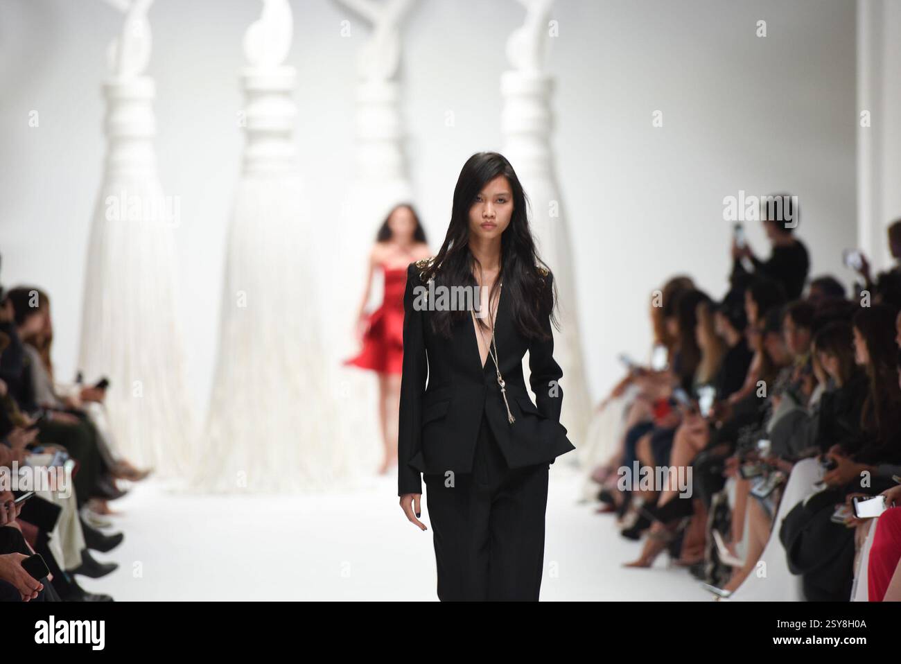 February 27, 2025, Milan, Italy: Models walks the runway at the Genny ...