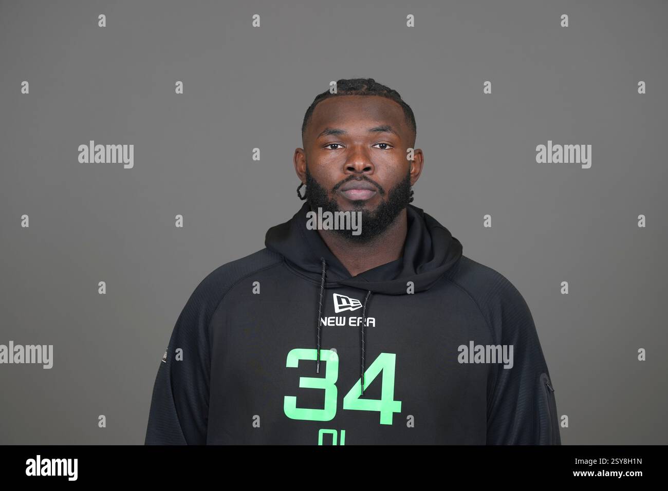 Miami offensive lineman Jalen Rivers (OL34) poses for a portrait at the ...