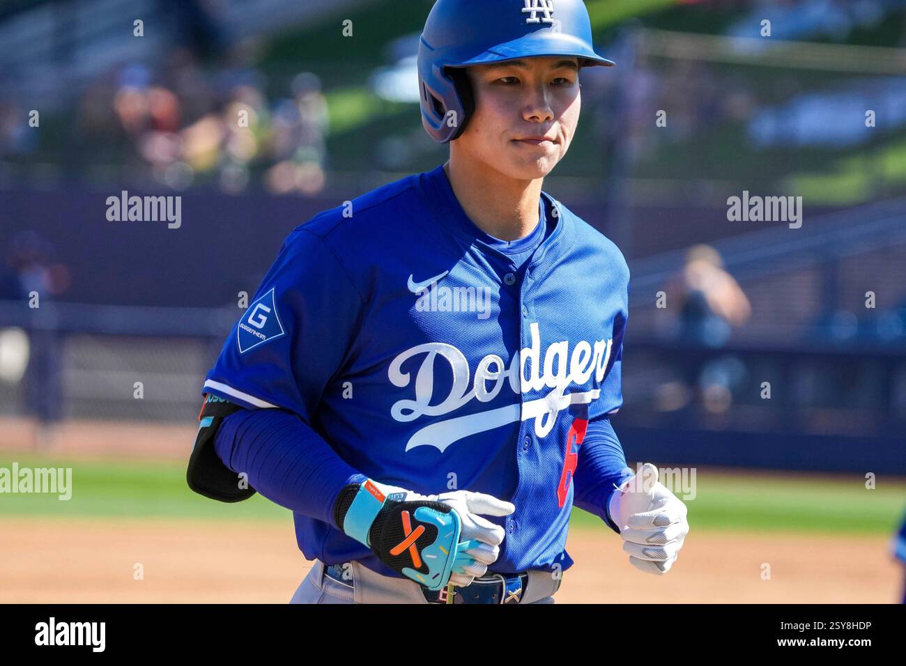 Los Angeles Dodgers second base Hyeseong Kim (6) during a spring ...