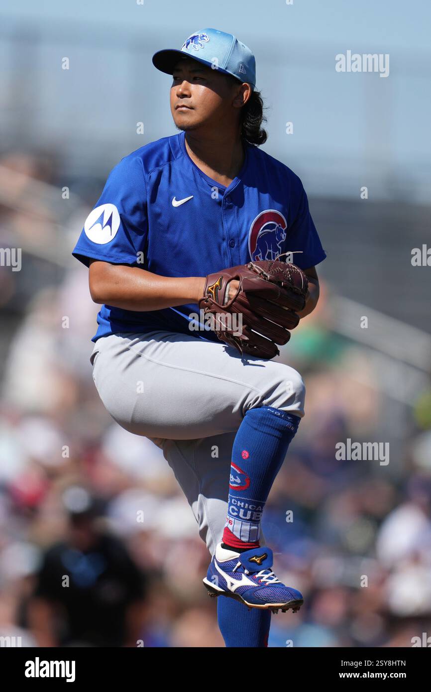 Chicago Cubs pitcher Shota Imanaga, of Japan, throws against the San ...