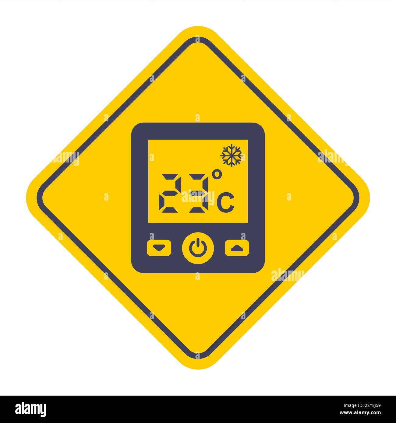 Digital modern thermostat for monitoring room temperature. office air ...