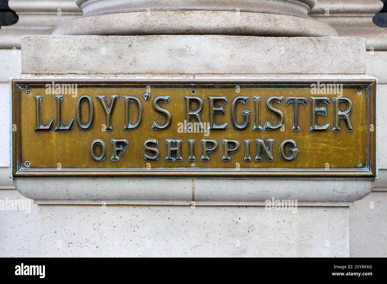 London, UK - March 23rd 2023: Vintage sign on the exterior of the Lloyds Register of Shipping ...