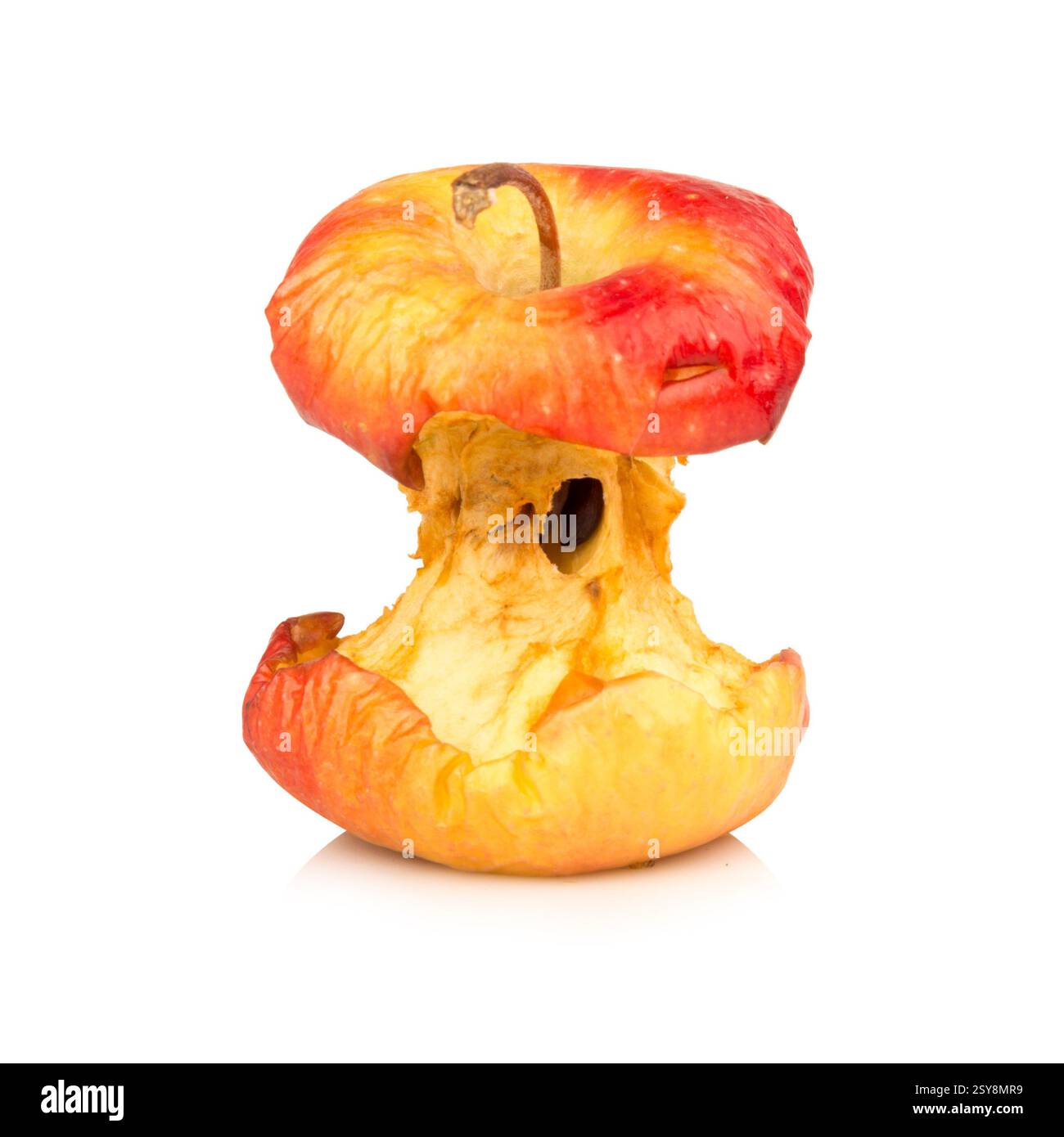 apple bite dry isolated on white background Stock Photo - Alamy
