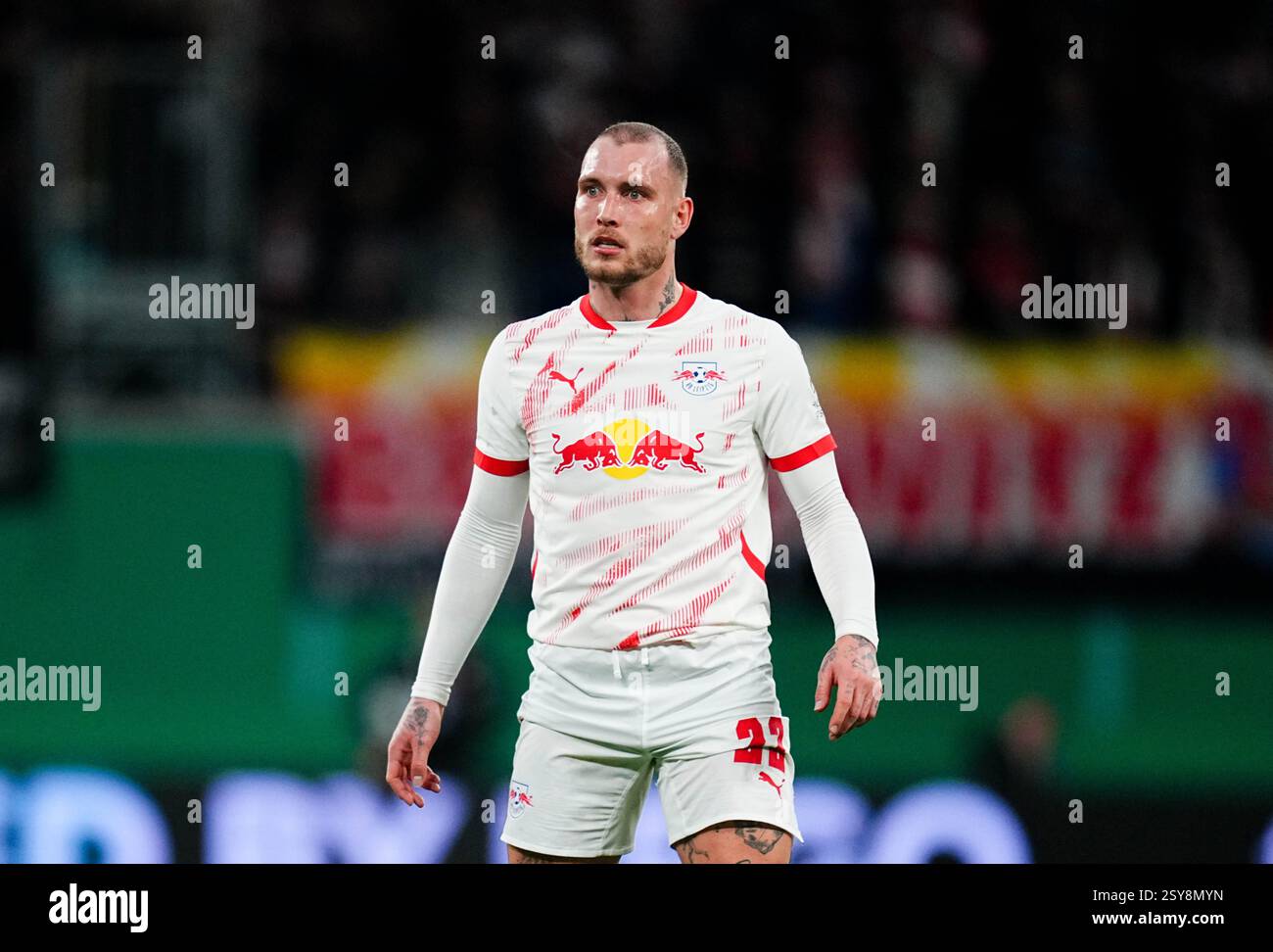 February 26 2025: David Raum of RB Leipzig looks on during a DFB Pokal ...