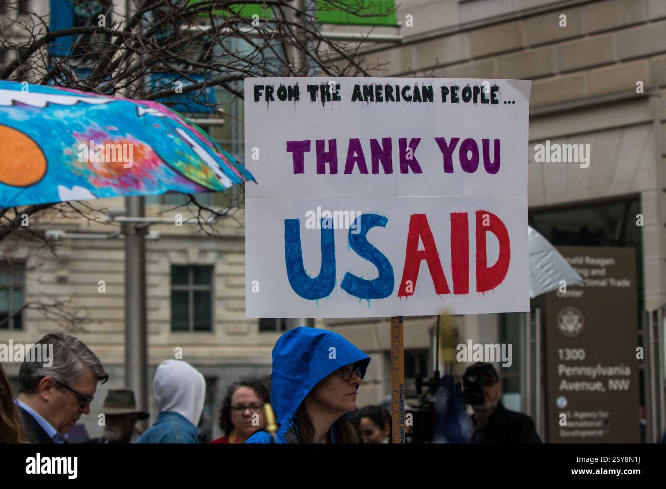 Supporters of the US Agency for International Development (USAID) rally ...